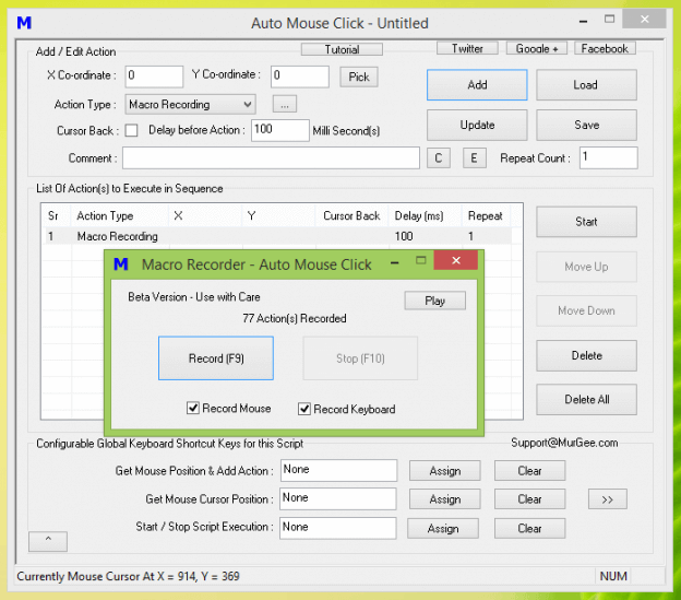 Record And Playback Mouse Clicks And Keystrokes