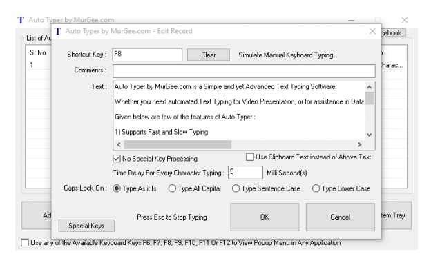 Auto Typer Software to do Automatic Typing on Windows PC
