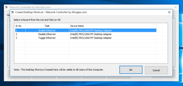 Enable or Disable Network Connection with Desktop or Keyboard Shortcut